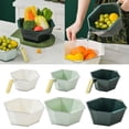 CEORPER Drain Storage Basket Double Tier with Handle Detachable Food ...