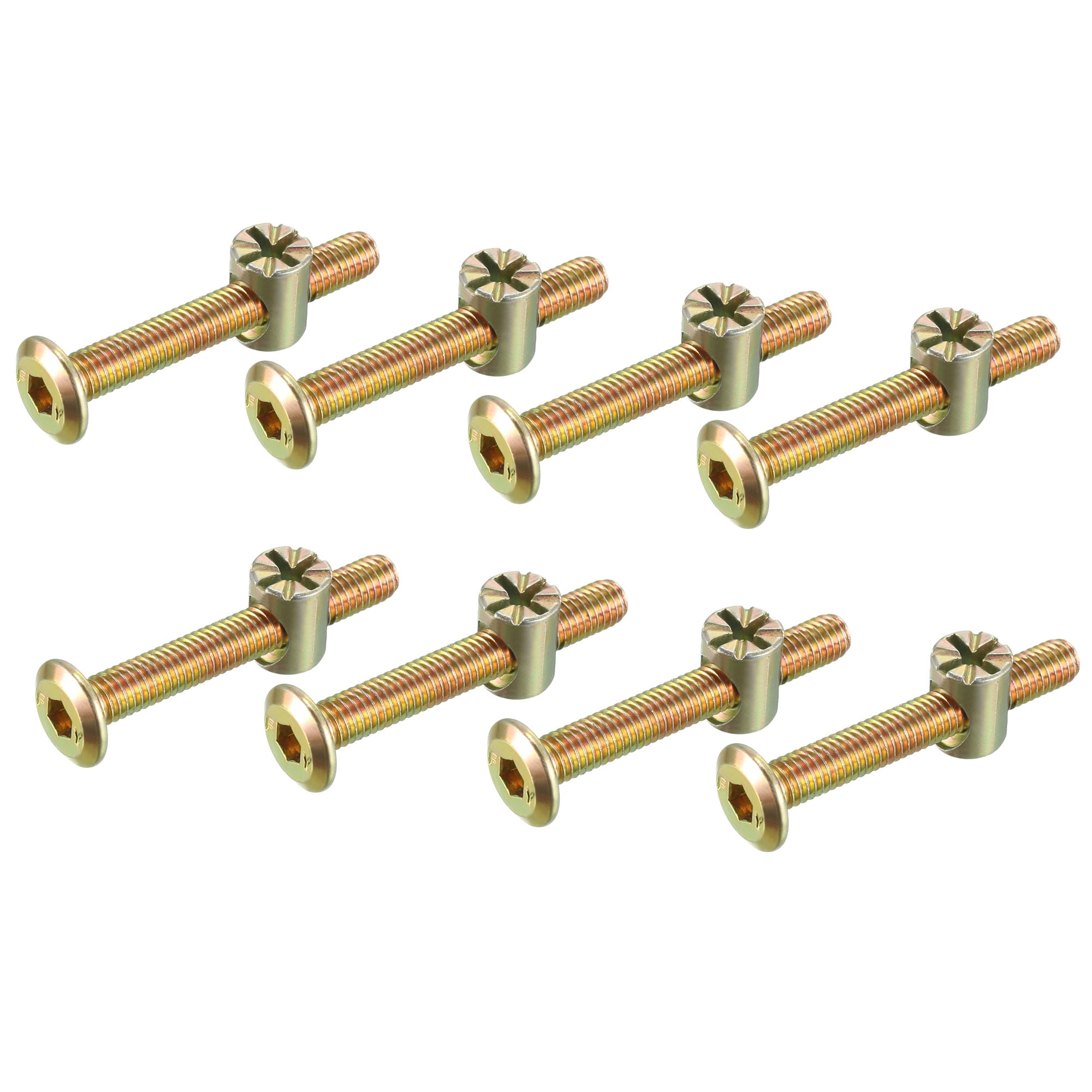 M6x45mm Furniture Bolt Nut Set Carbon Steel Zinc Plated 8 Sets ...