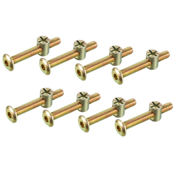 M6x45mm Furniture Bolt Nut Set Carbon Steel Zinc Plated 8 Sets ...