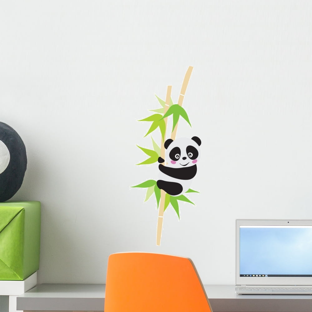 Panda Wall Decal by Wallmonkeys Peel and Stick Graphic (18 in H x 7 in ...