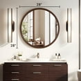WallBeyond 28 inch Wood Frame Round Mirror, Decorative Circle Wall ...