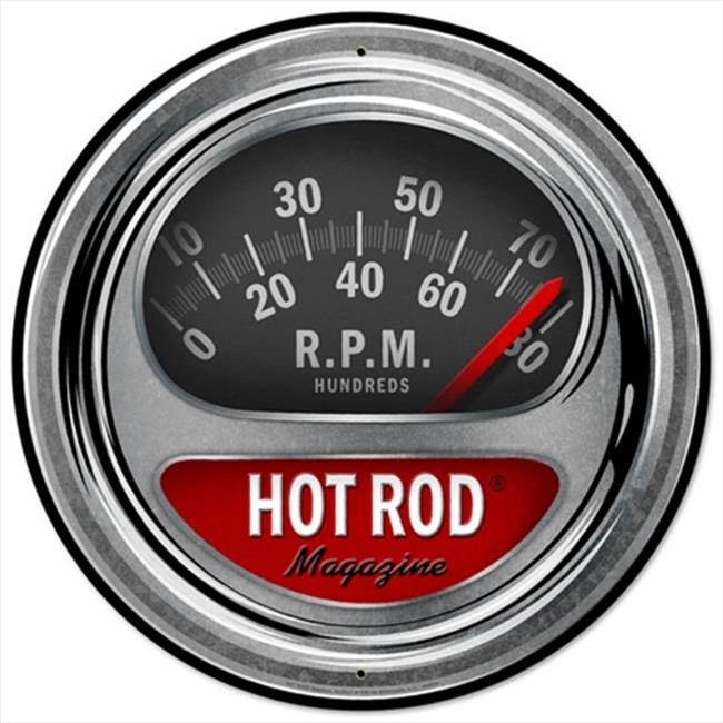 Past Time Signs HRM086 Hot Rod Tach Automotive Round Metal Sign ...