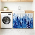 Blue Christmas Cabinet Curtains 28''x35.4'', Winter Snowflake Abstract ...