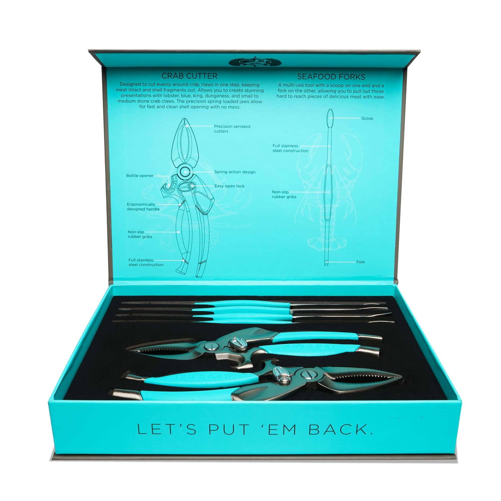 Toadfish Crab & Lobster Seafood Tool Set - 2 Shell Crackers With ...