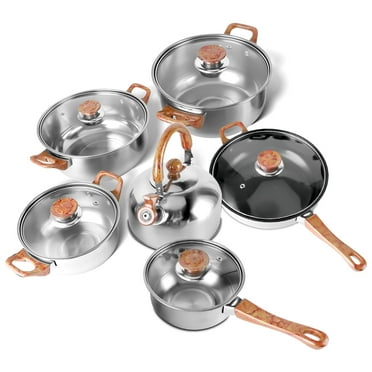 Gibson Home Abruzzo Stainless Steel 12 Piece Cookware Set - Walmart.com