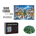 Christmas, Snow Scene 500pcs/1000pcs Puzzle Game - Gift - Family ...