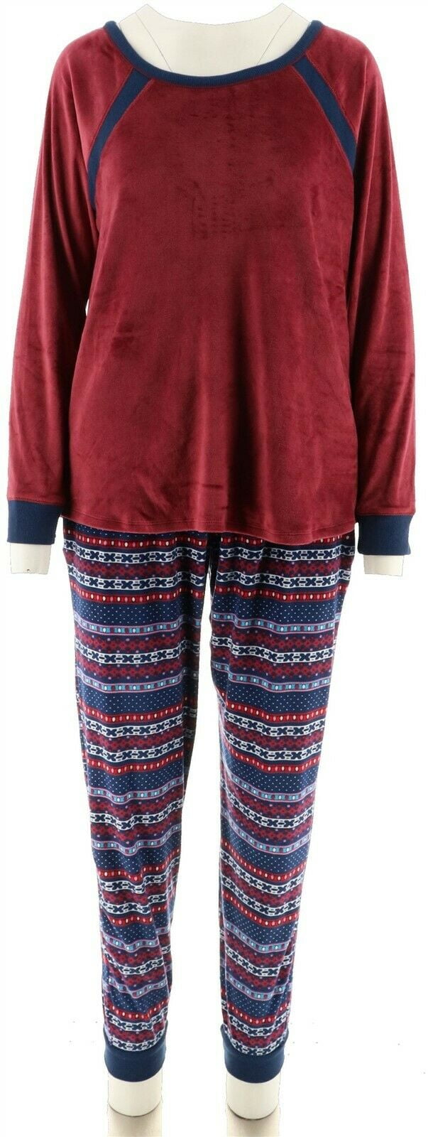 Climateright By Cuddl Duds Cuddl Duds Ultra Plush Velvet Fleece Pajama Set A294776 Walmart