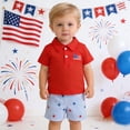 Byoo Toddler Boy American Flag Polo Shirt and Star Print Short Set ...