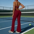CHUMUD Womens Workout Scrunch Flare Jumpsuits Lace Deep V Hanging Neck ...