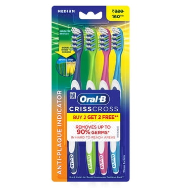Oral-B Indicator Color Collection Manual Toothbrush, Medium, 2 Ct ...