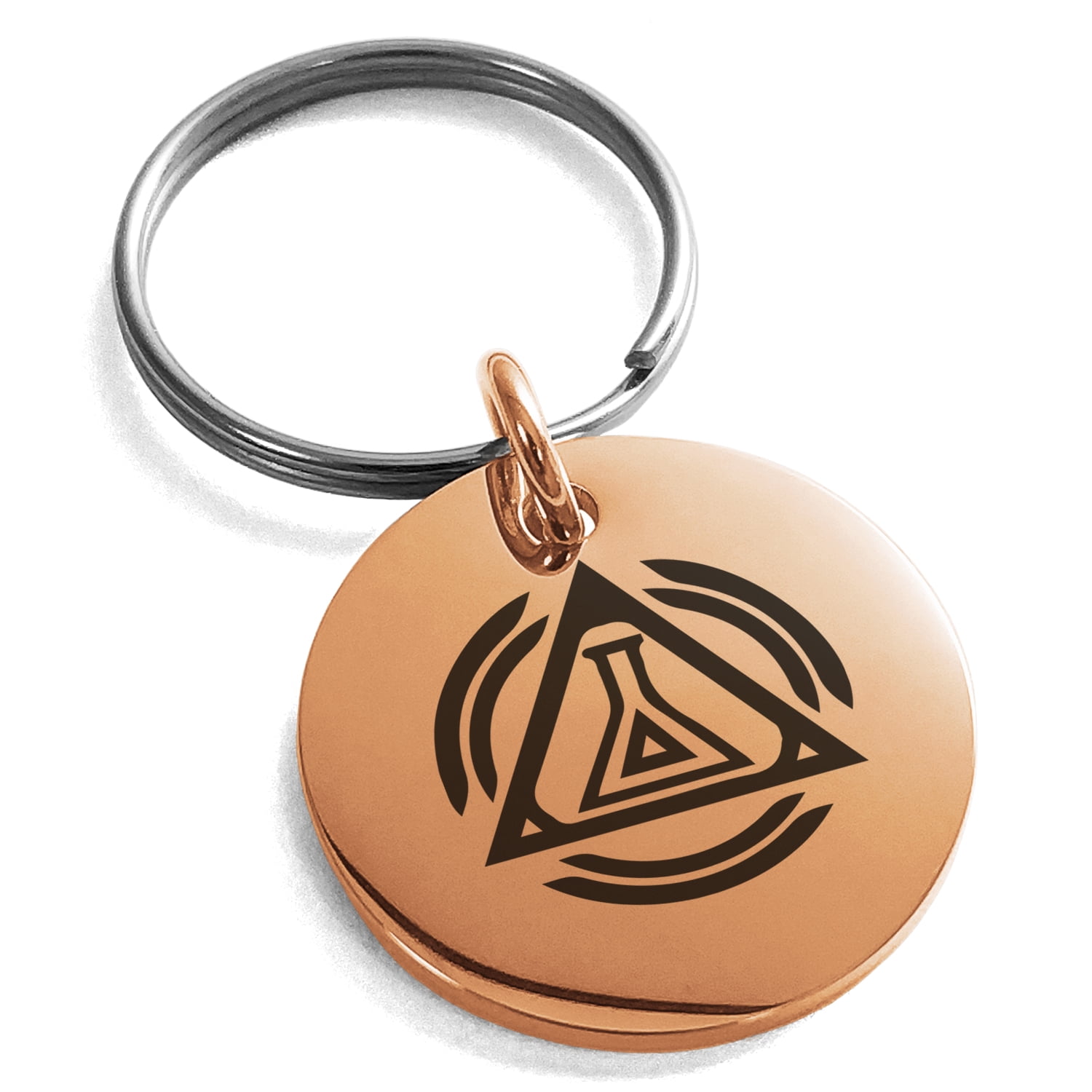 Stainless Steel Alchemy Magic Rune Engraved Small Medallion Circle ...