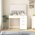 SUGIFT Modern Vanity Table Vanity Desk with 5 Drawers, White - Walmart.com