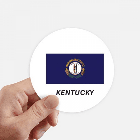 Outline Flag State Kentucky Sticker Round Wall Suitcase Laptop Label ...