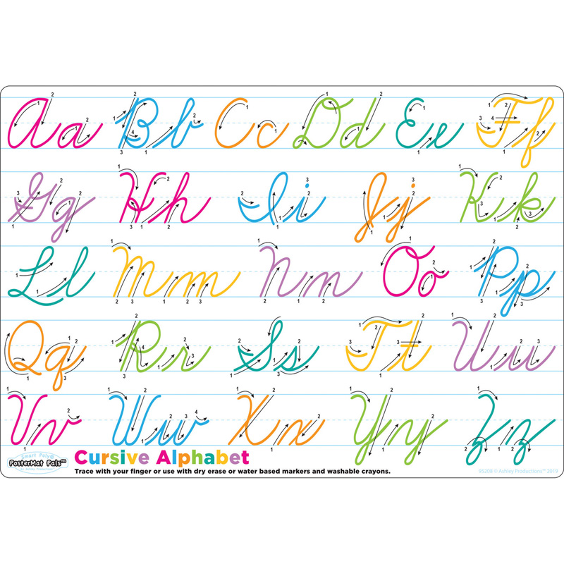 Smart Poly Single Sided PosterMat Pals, Cursive Handwriting, 12" x 17. ...