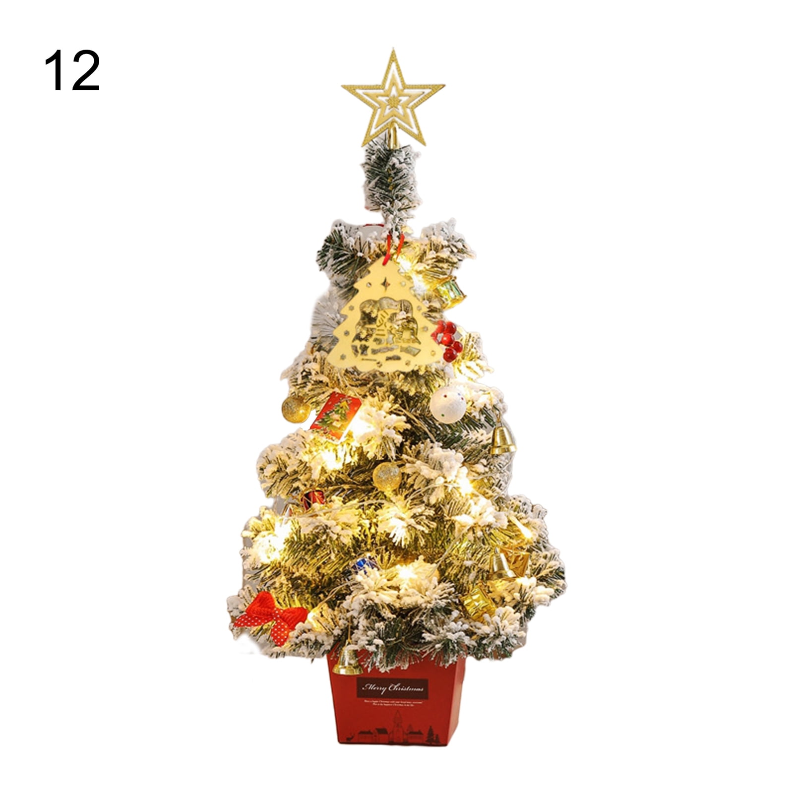 20 Inch Mini Christmas Tree, Table Top Artificial Christmas Trees with ...
