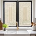 Beige Window Privacy Film, Boho Diamond Pattern Border Rustic ...