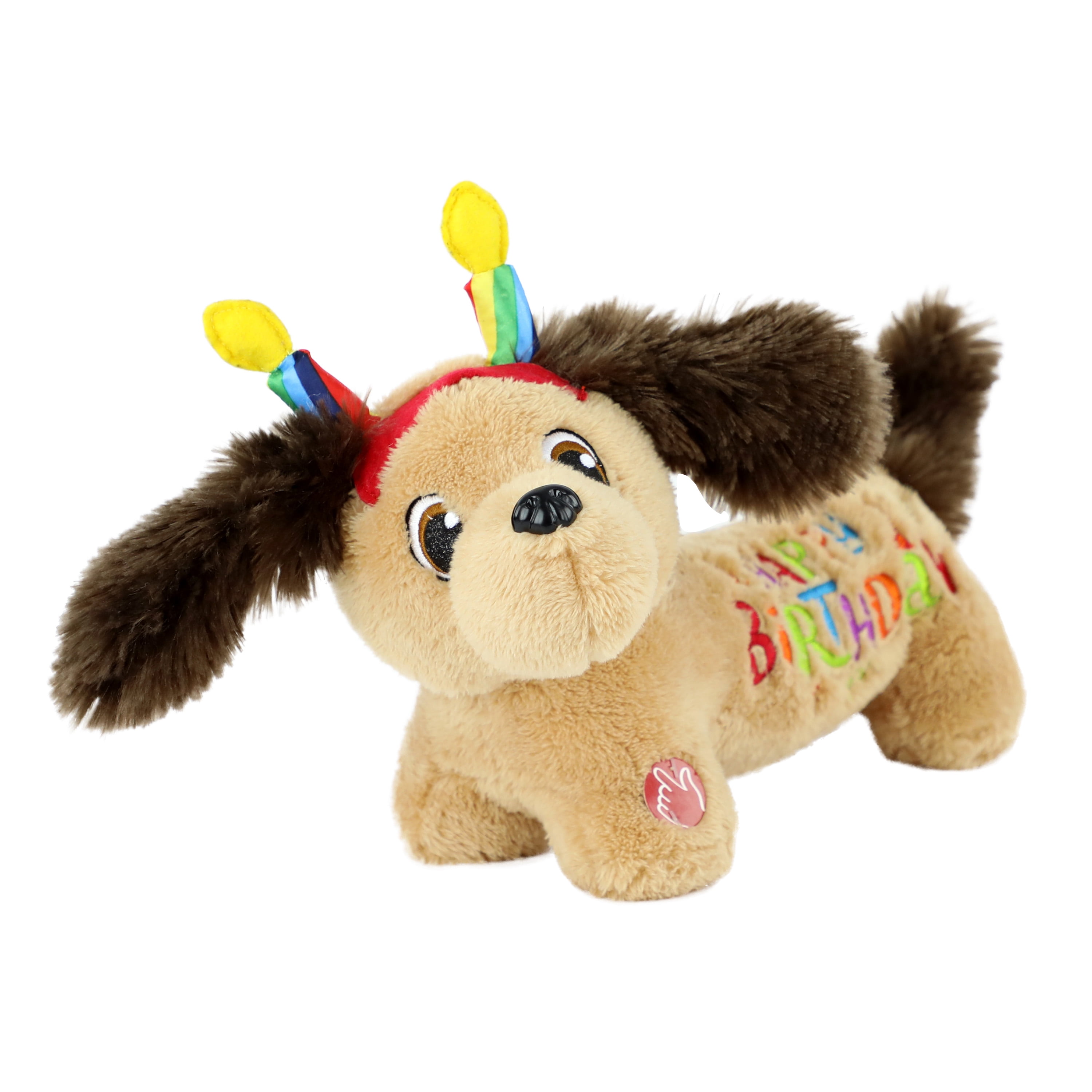 Way to Celebrate 13.5in Plush Animated Singing Puppy, Brown, Child Ages ...