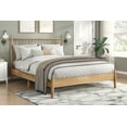 LHYY Mid-Century Modern Design Queen Platform Bed 1pc Natural Finish ...