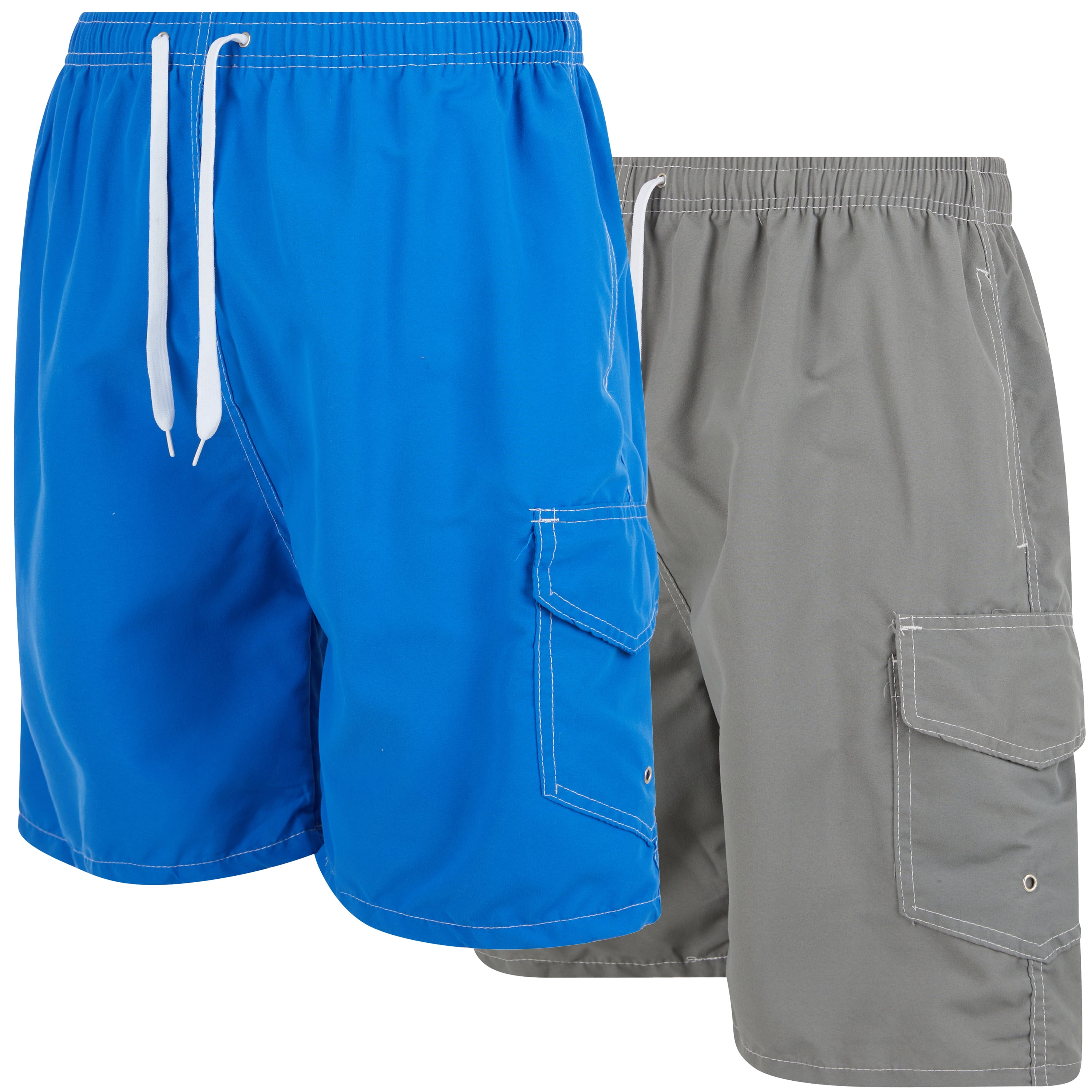 Men's Quick Dry Cargo Swim Trunks, Board Shorts with Mesh Lining, Blue ...