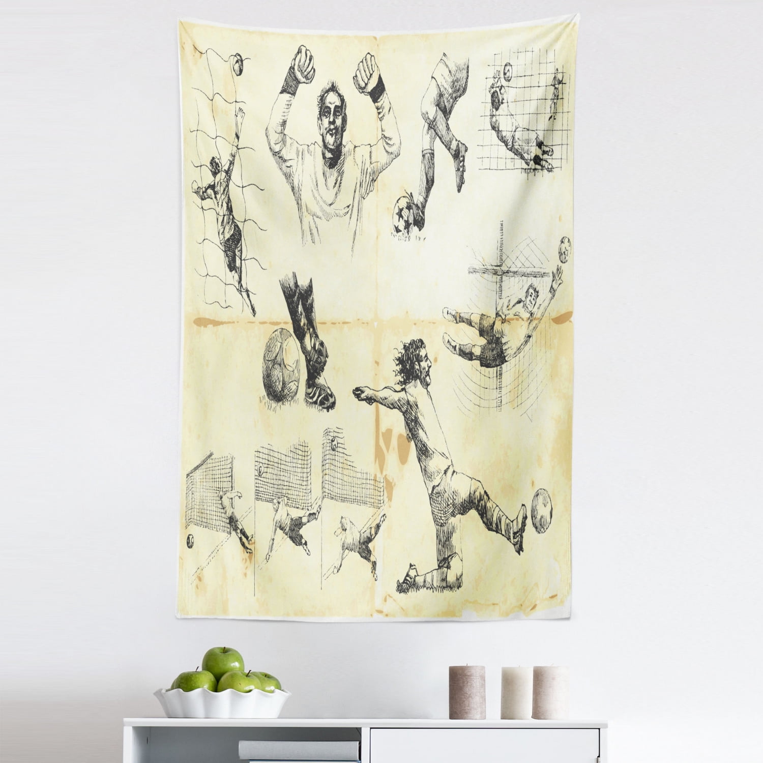 Sketchy Tapestry, Arrangement of Different Soccer Player Goalkeeper ...