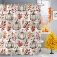 Bathroom Shower Curtain Autumn Thanksgiving Pumpkin Waterproof Shower ...