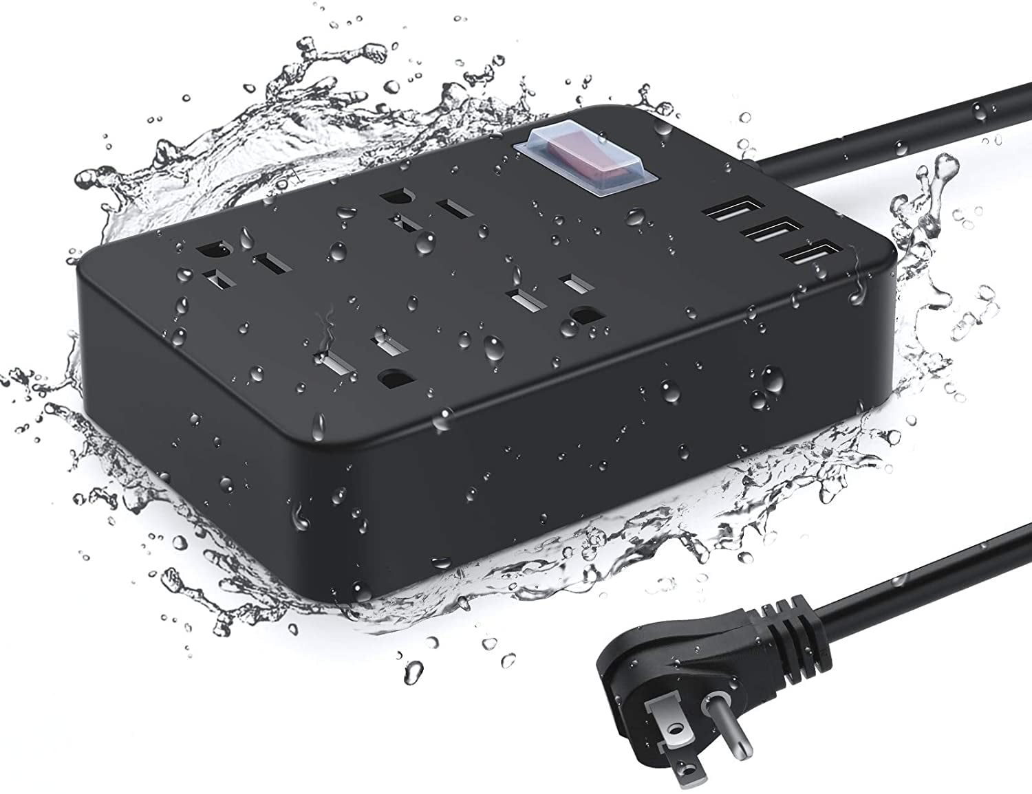 Waterproof Power Strip with 3 USB Ports,Outdoor Weatherproof Power ...