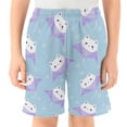 BZSMCE Adjustable Drawstring Casual Shorts With Purple Manta Fish ...