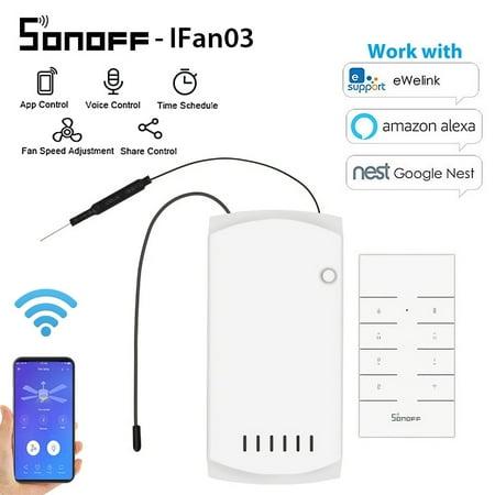 iFan03 Wifi Smart Fan Switch Ceiling Fan Light Controller 433 RF APP ...