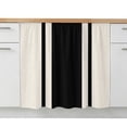 Abstract Black Color Block Cabinet Curtains 11" W x 13" L Vintage Lines ...