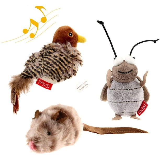 GiGwi Interactive Cat Toys Animal Sound Bird /Cricket /Mouse ...