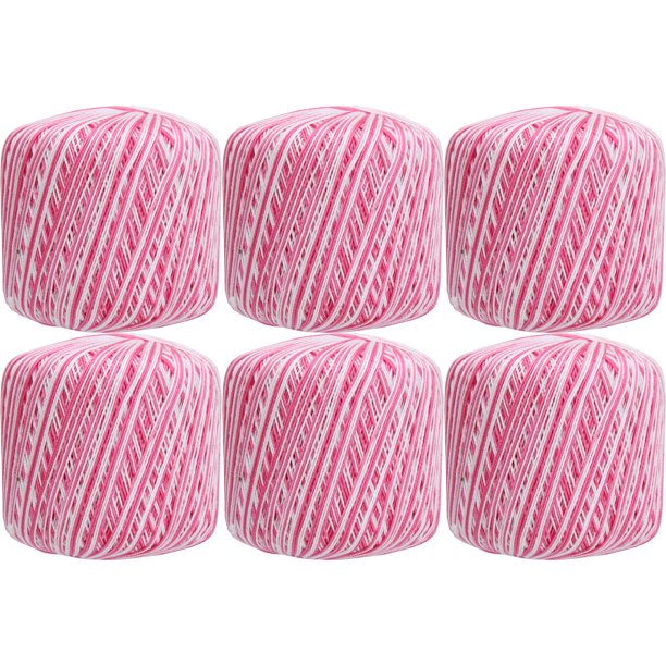 6 Ball Pack Threadart 100% Pure Cotton Multicolor Crochet Thread - Size ...