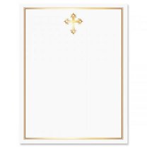 Golden Cross Faith Letter Papers - Set of 25, Religious stationery ...