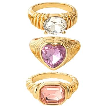 Jessica Simpson Faux silver tone, Turquoise Stone Ring Set, Set of 5 ...