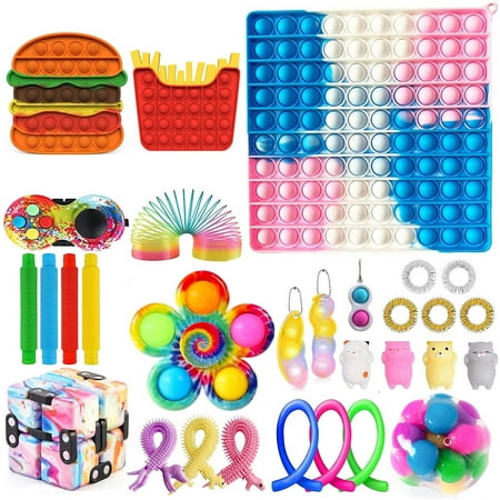 Big Fidget Pack Anti-Anxiety Tools, Fidget IGUOHAO Pack with Marble Mesh Sensory Tubes and ...