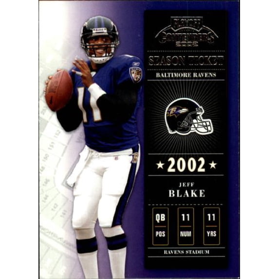 2002 Playoff Contenders #13 Jeff Blake NFL Football Trading Card ...