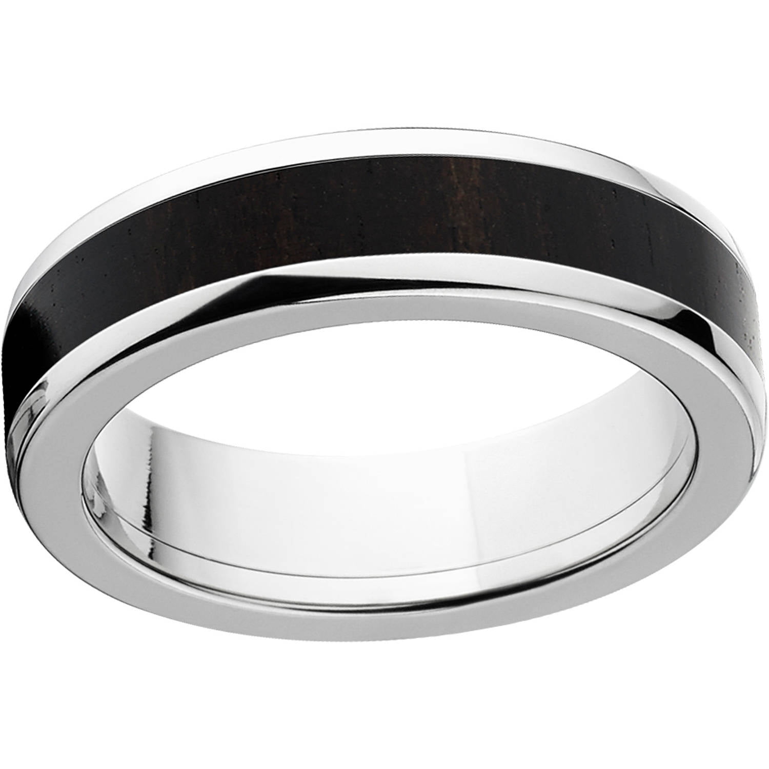 Buy Men's 6mm African Blackwood Exotic Wood Stainless Steel Band Online ...