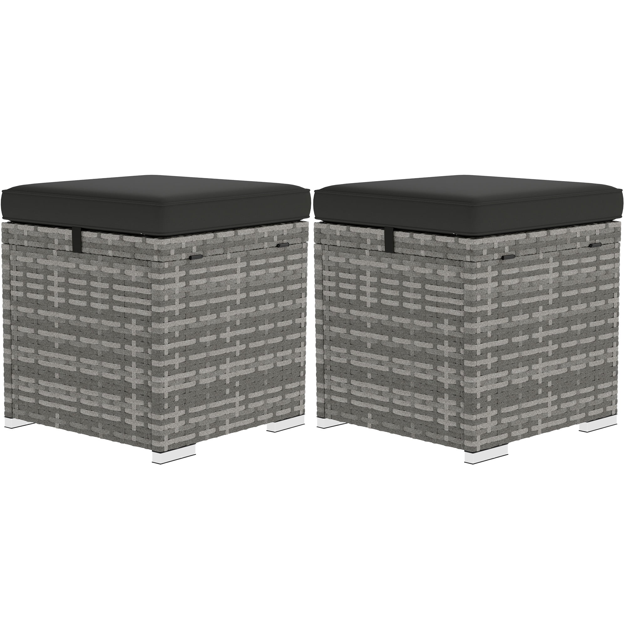 Click here for Cosotower 2 Pieces Wicker Outdoor Ottoman With Sto... prices