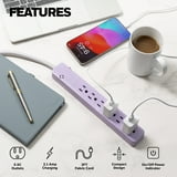 Honeywell 2-in-1 Pack Power Strips - 6 AC Outlets Surge + 3 AC 2 USB ...