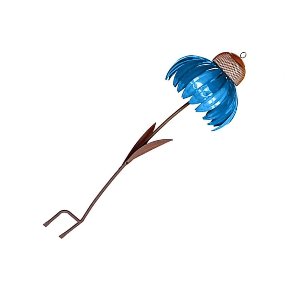 Bird Feeder Metal Flower Stakes Stake Seed Beautiful Pink Coneflower ...