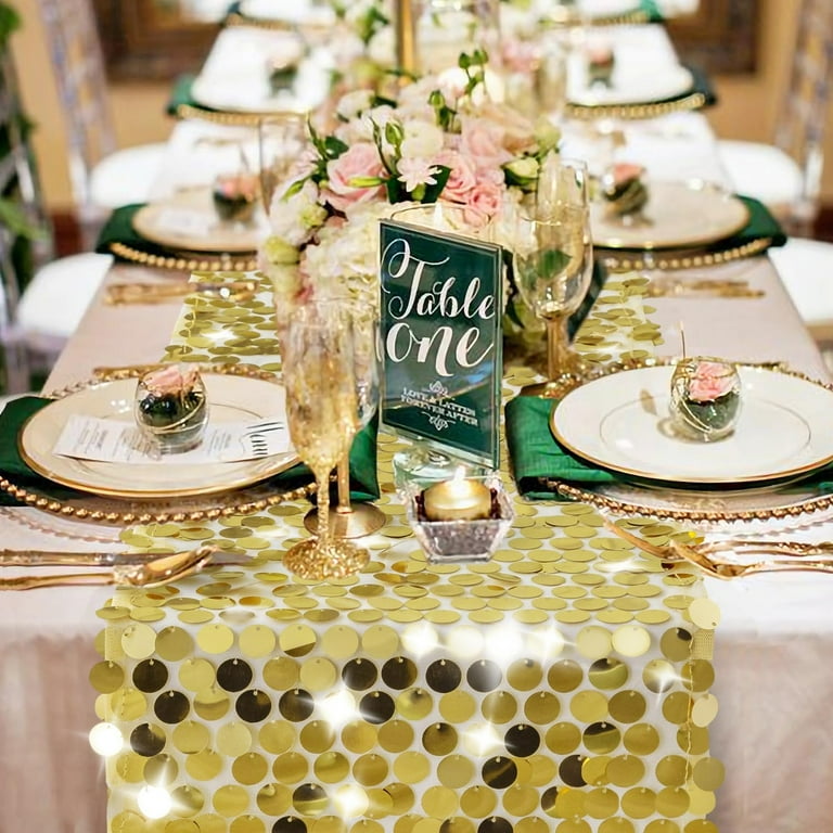 Gold Sequin Table Runner Hire Gold Sequin Table Runners | Wedding Hire
