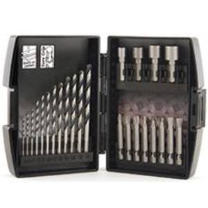 Vulcan Drill Bit Set, 24 Pc Pieces, Tough Plastic Rubberized Grip Panel ...