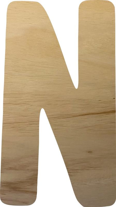 Wooden Kids Craft Letter N, Unfinished 10'' tall Bold Wood Letters, DIY ...