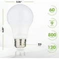 (Pack of 6 9W LED A19 Light Bulb – (60W Equivt), UL Listed, 4000K (Cool ...