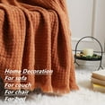 CREVENT Farmhouse Rust Knit Throw Blanket, Soft, Warm, Cozy, Decorative ...