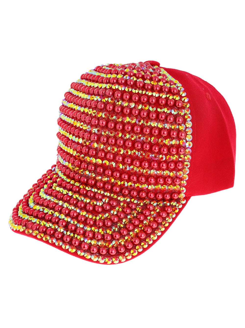 Top Headwear Pearl Rhinestone Bling Baseball Cap - Red - Walmart.com