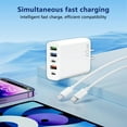 USB C Wall Charger,65W Fast Charger 2 Pcs,6 Port Power Travel Adapter ...