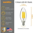 Sunlite LED Edison B11 Chandelier Bulb, 5W (60W Equivalent), E12 Base ...