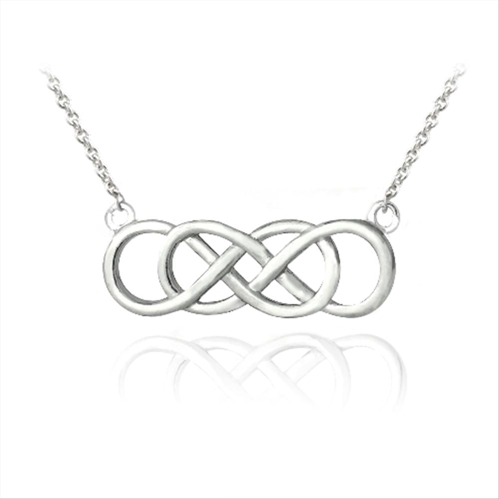 Sterling Silver Double Infinity Necklace - Walmart.com