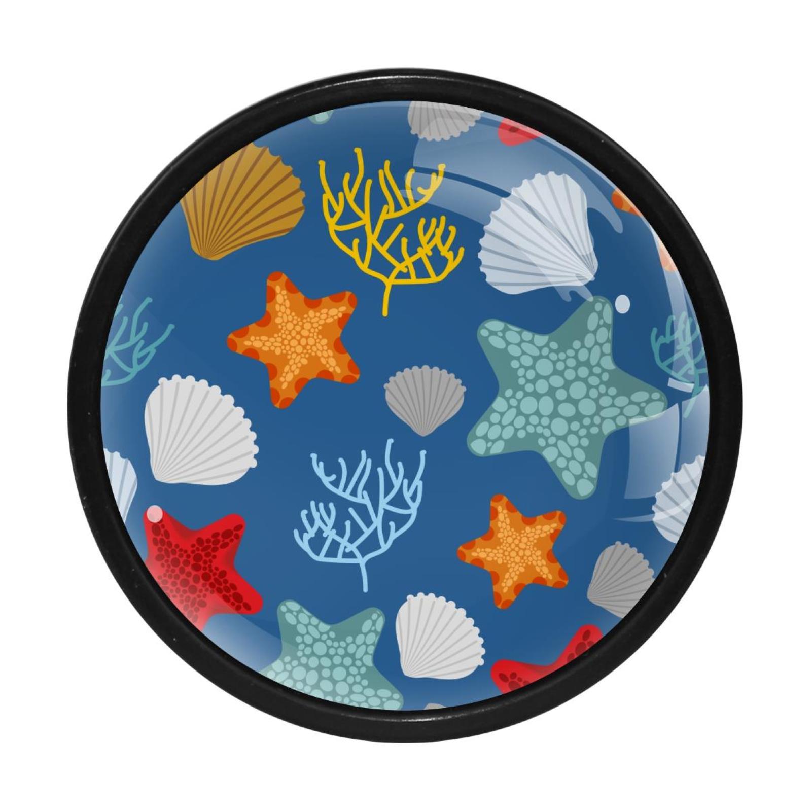 4 Pcs Sea Shells Knobs for Kitchen Cabinet Cupboard Dresser Bookcase ...