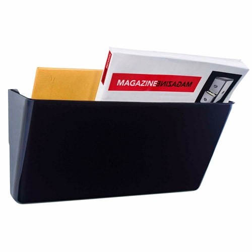 Storex Letter-size Wall Pocket, Plastic File Organizer, Black, Set of 4 ...